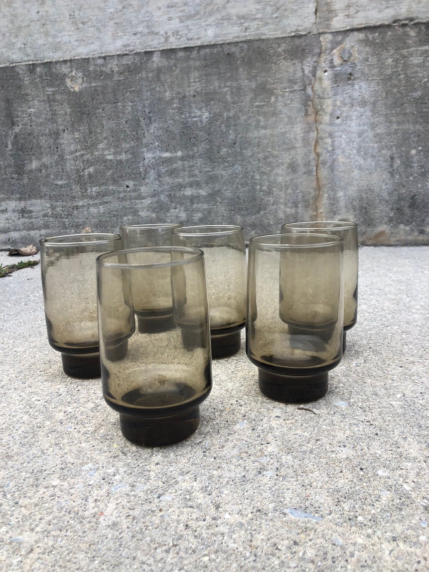Vintage Libbey Tawny Smoked Glasses | Bentwood Vintage | South Philly ...
