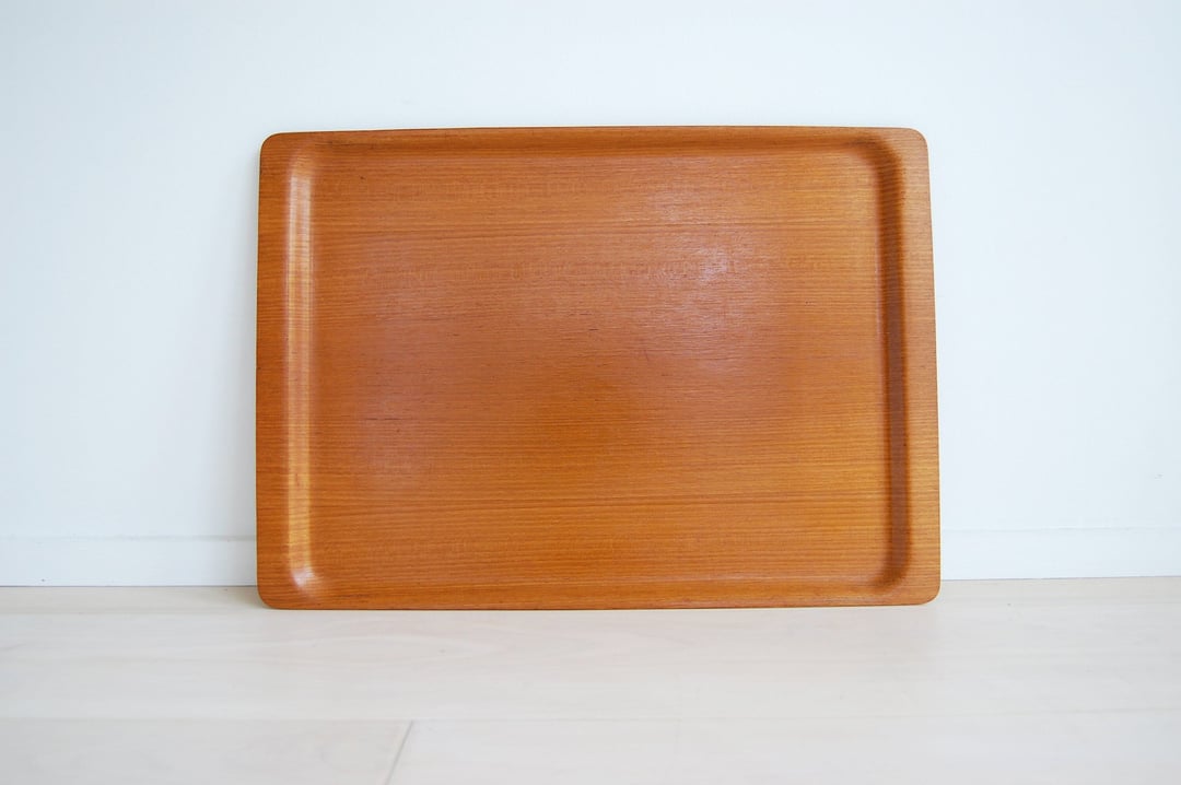 Scandinavian Modern Large Teak Bentwood Rectangular Serving Tray Made ...