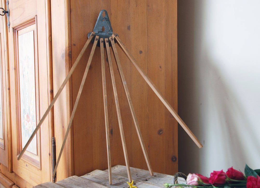 Antique wall mount clothing drying rack / primitive clothes dryer ...