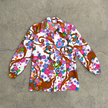 Vintage 70s Psychedelic Flower Power Shirt | Circle the Square | New ...