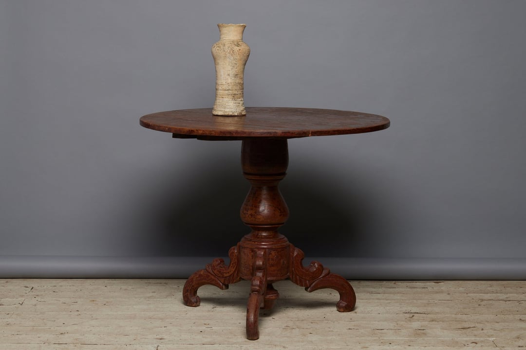19th Century Javanese Dutch Colonial Round Table with Traces of | Michael Trapp | West Cornwall, CT