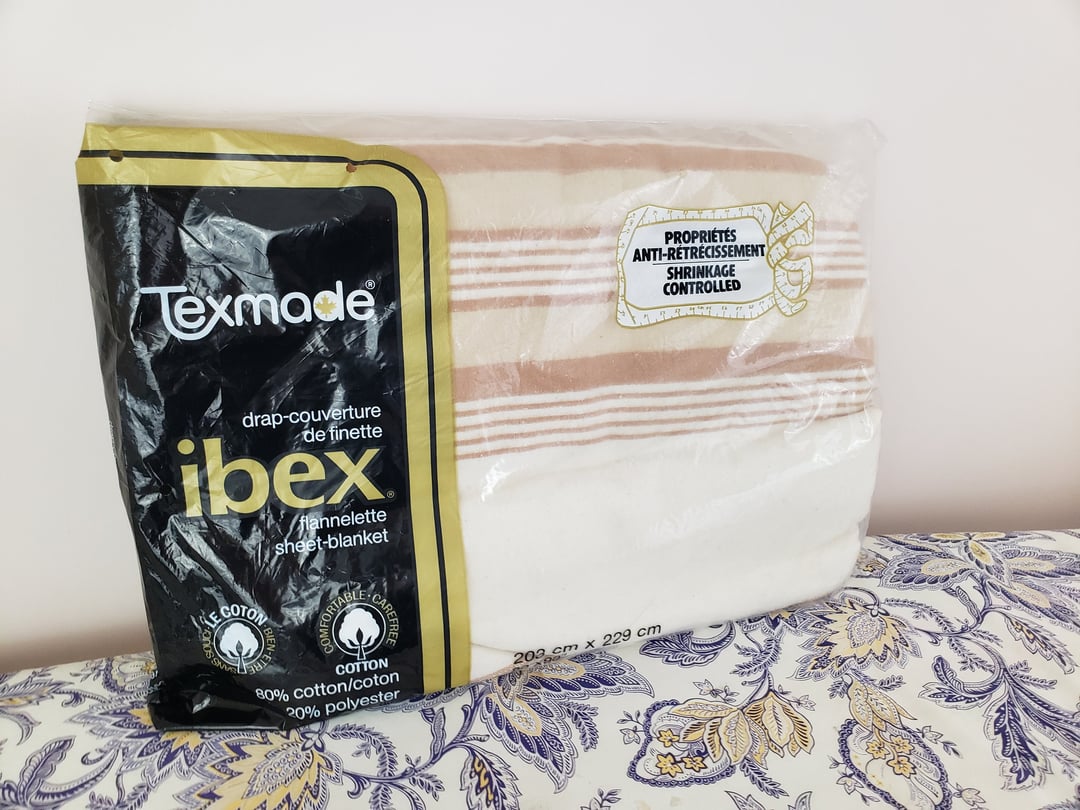 Vintage 1960's Texmade Flannelette Sheet / 70s Ibex Flannel Brown ...
