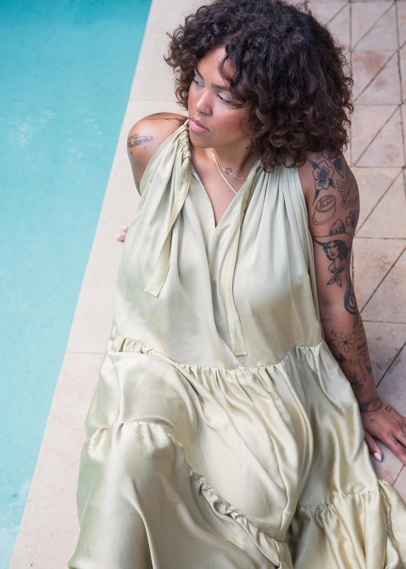 Lewis Dress in Silk Charmeuse | Miranda Bennett Studio | Central East ...