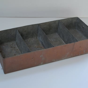 Vintage Metal Organizer Tray Toolbox Insert Metal Insert Copper Hand ...
