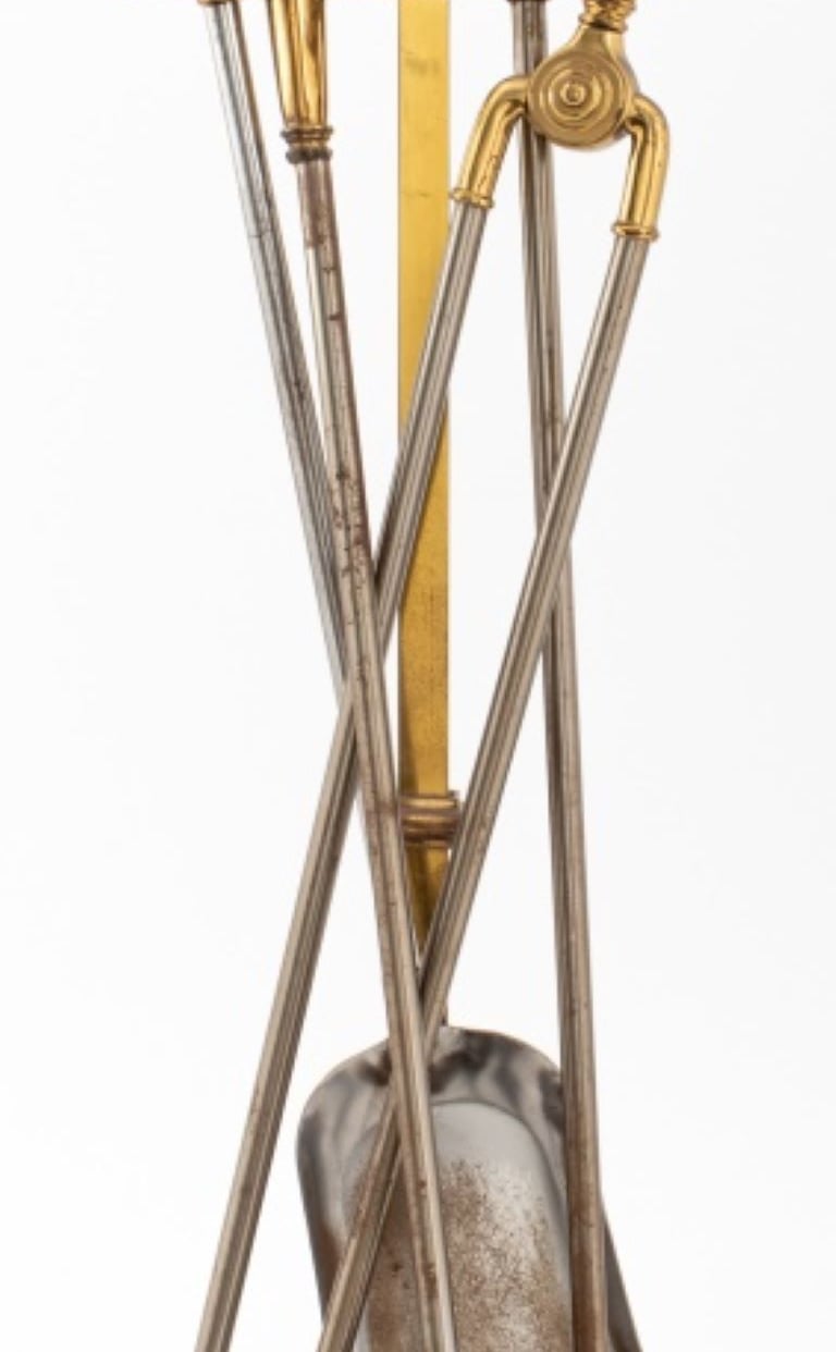 Five Piece Gilt Bronze Fireplace Tool Set | Showplace Antique + Design ...