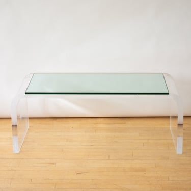 Lucite & Glass Waterfall Coffee Table | Reside - Cambridge, MA | ATTIC