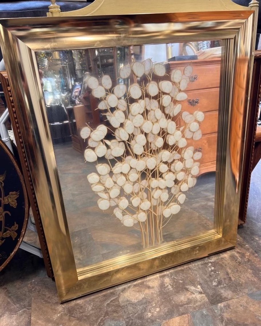 Family Tree | 1980s Mirror with Floral Shadow Box Design | Casa ...