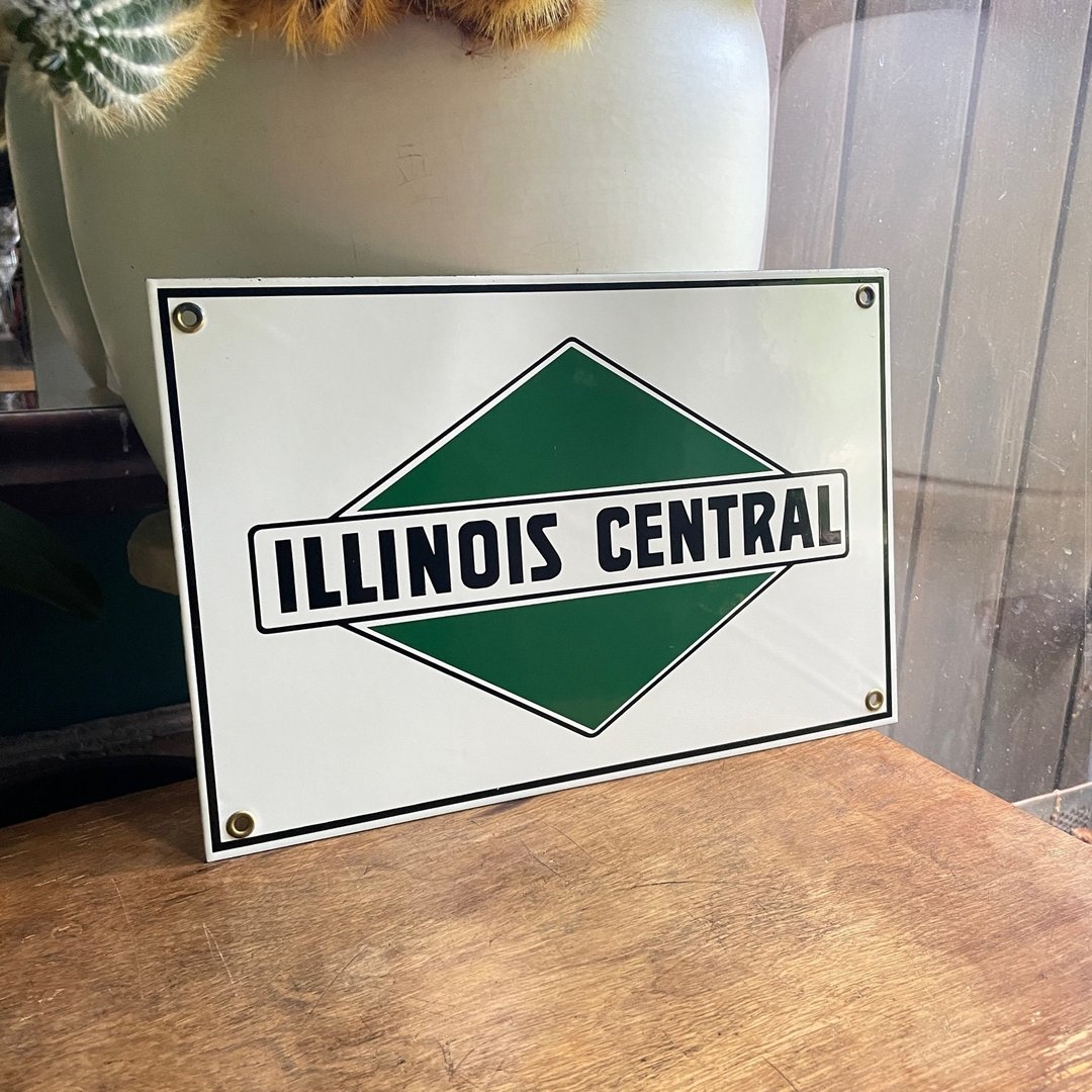 1980s Illinois Central Iconic Railroad Sign Vintage Mid-Century Great ...