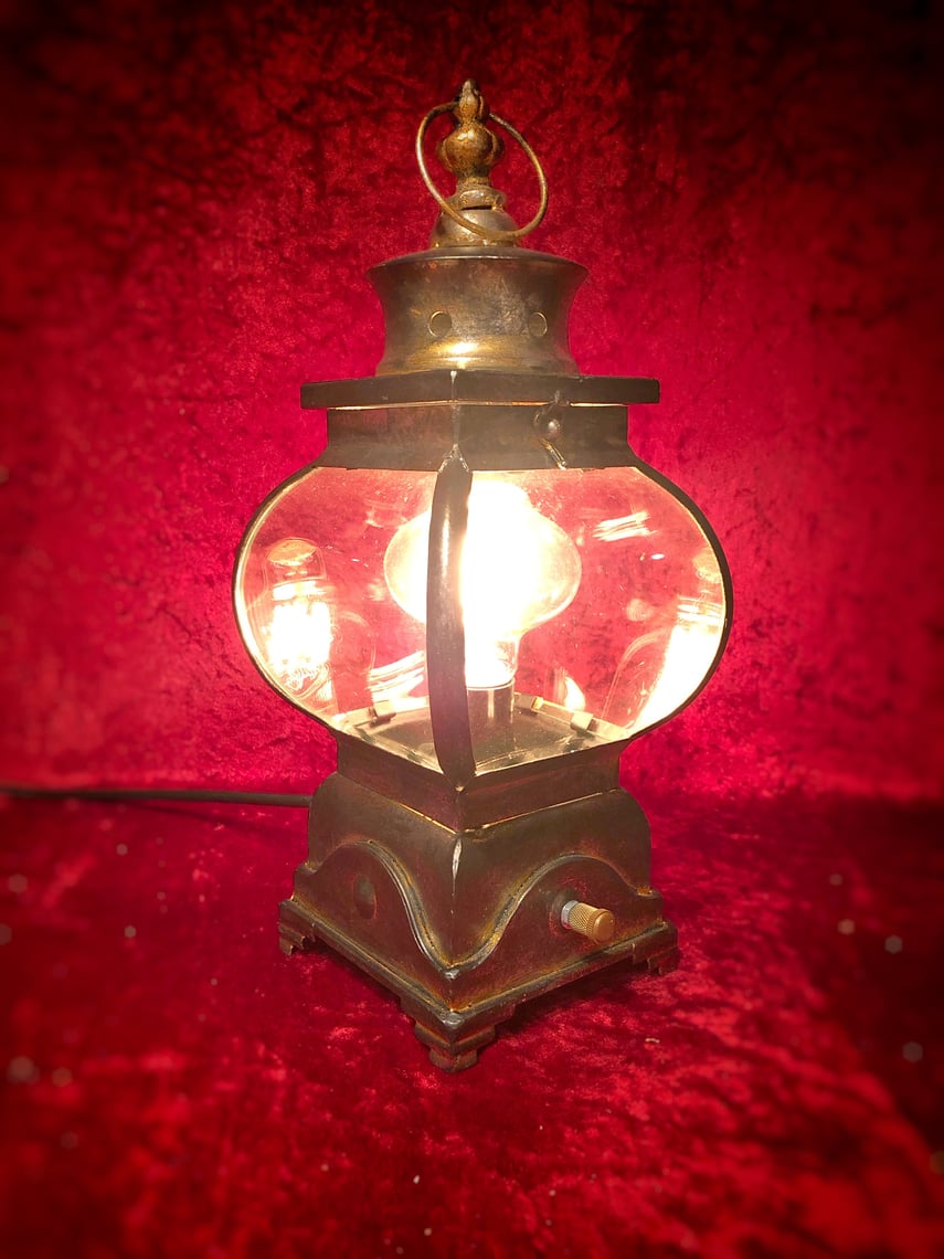 Illuminated Curved Glass Lantern | Illuminated Objects | Austin, TX