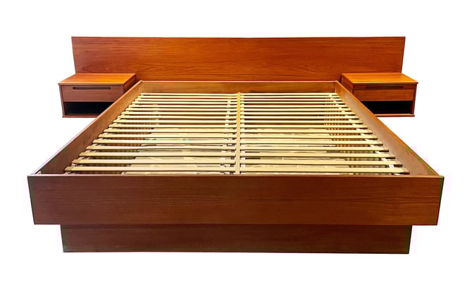 Danish Mid Century Modern Original Jesper Teak Platform Queen Bed ...