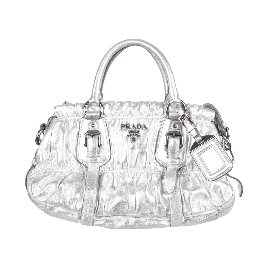 Prada Silver Nappa 2Way Bag | Treasures of NYC | New York, NY