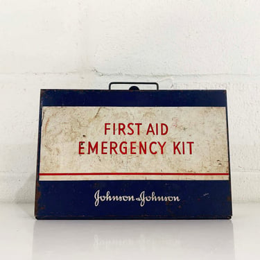 Vintage Metal First Aid Kit Johnson & Johnson Industrial | Check Engine ...