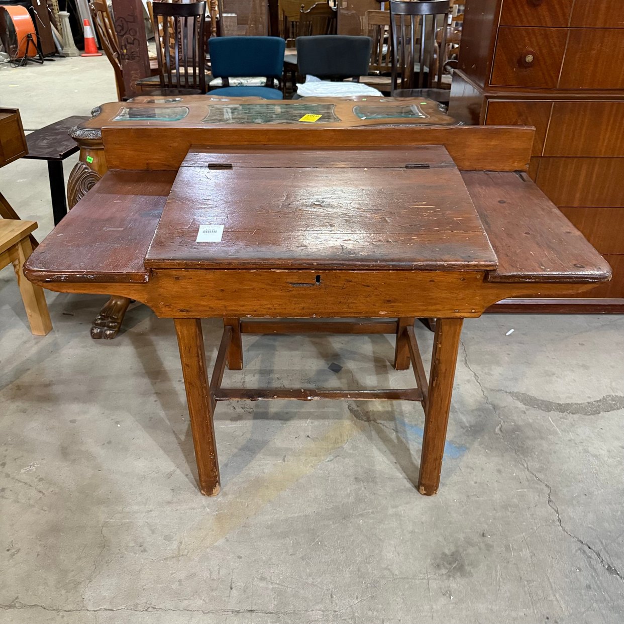 Vintage Solid Wood Flip-Top Writing Desk | Community Forklift ...