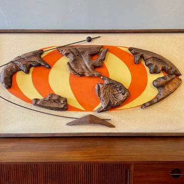 Vintage Witco World Globe/Map in Orange | Circa | Pittsfield, MA