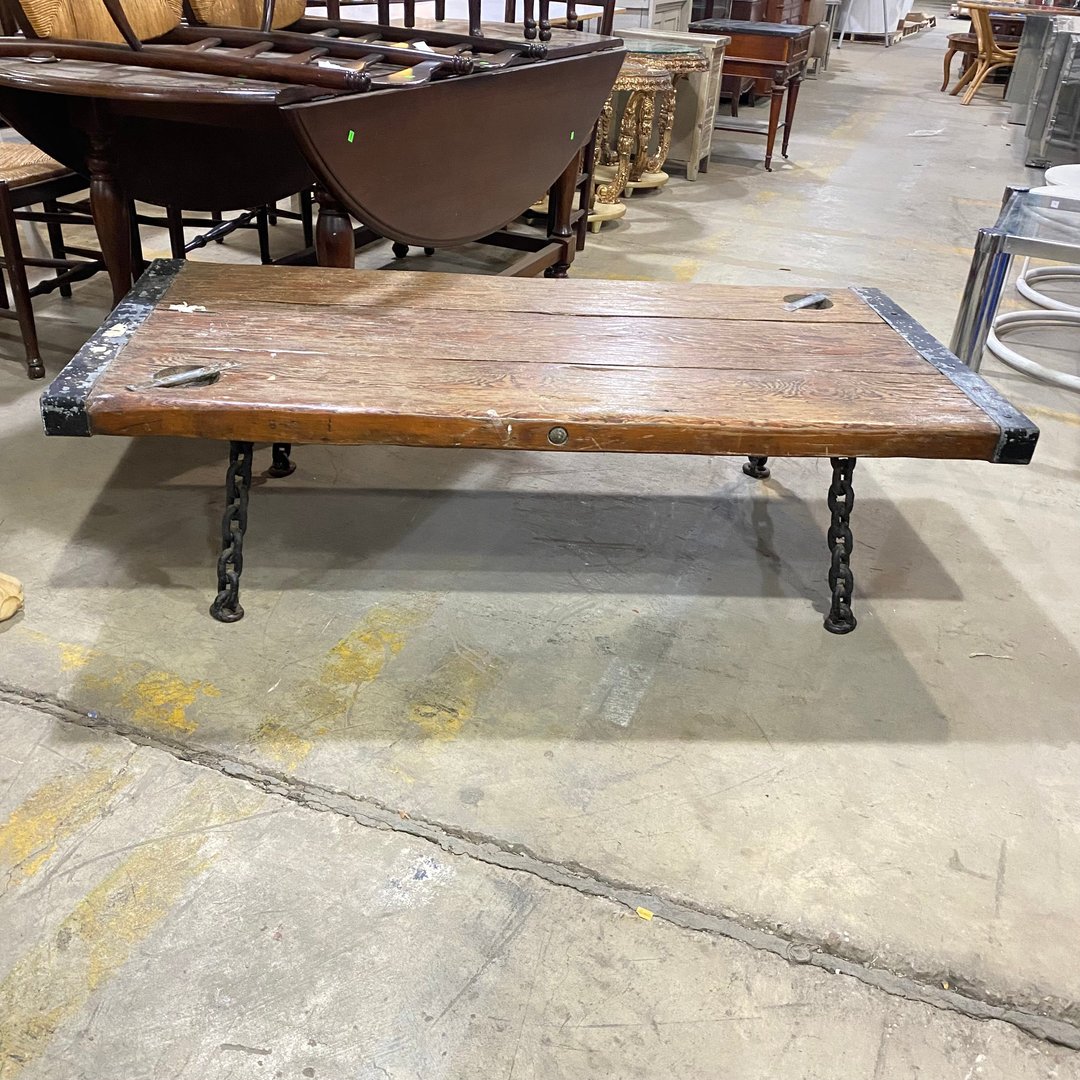 Ship Hatch Coffee Table with Welded Chain Legs | Community Forklift ...