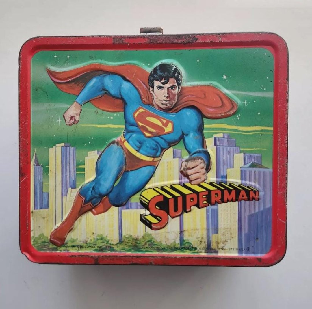 Superman The Movie, Metal Lunch Box, 1978, Christopher Reeves, Aladdin ...