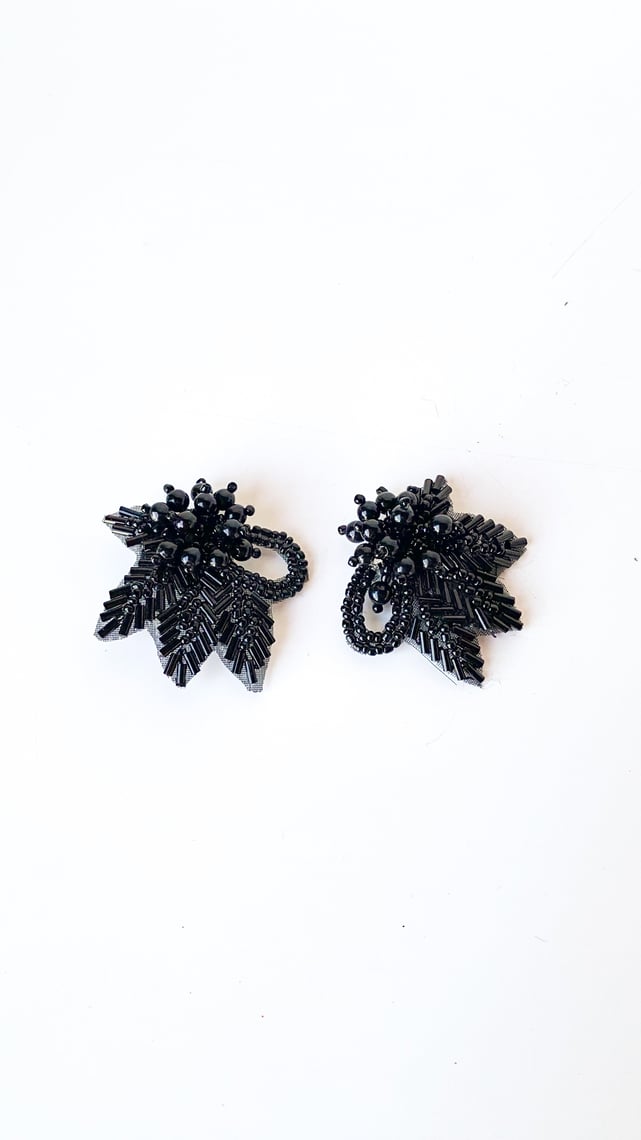 1980s Black Beaded Shoe Clips | Lost Girls Vintage | Logan Square ...