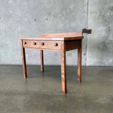 Antique Solid Oak Library Table / Desk | Urban Americana | Long Beach, CA