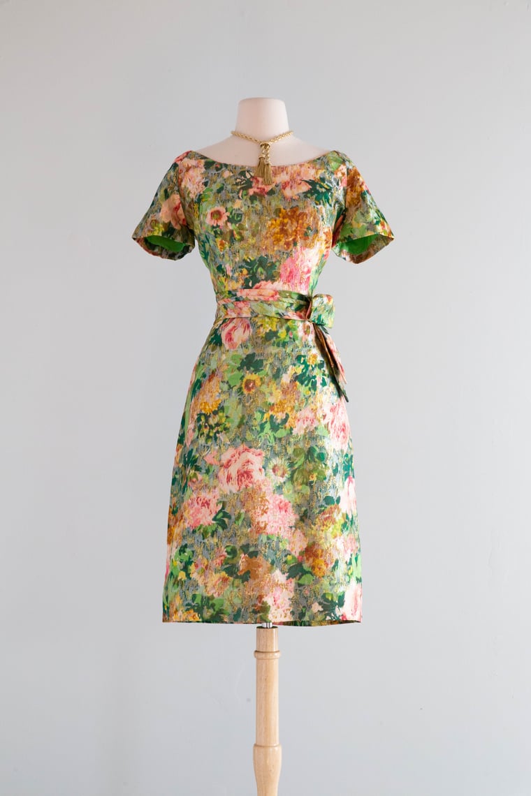 Gorgeous Late 1950's Peggy Hunt Silk Brocade Cocktail Dress / ML ...