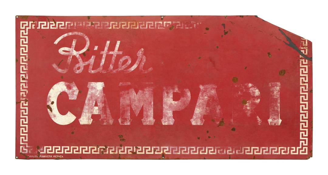 Vintage Metal Campari Sign | Jayson Home | Chicago, IL