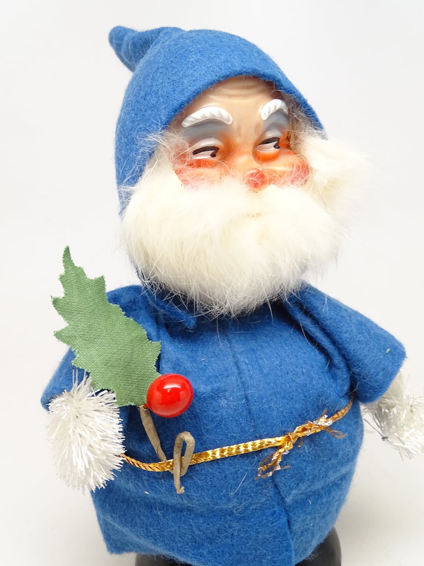 Antique German Santa Candy Container for Christmas, Fur Beard, Vintage ...