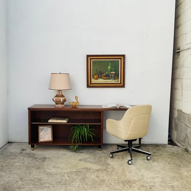 Mid Century Modern Long Desk with Shelf | Revival Vintage - North Loop ...