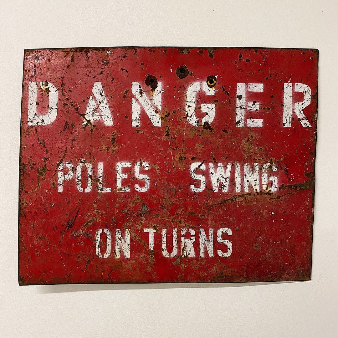 Vintage Danger Metal Sign from 1950s - Poles Swing on | Mad Van ...