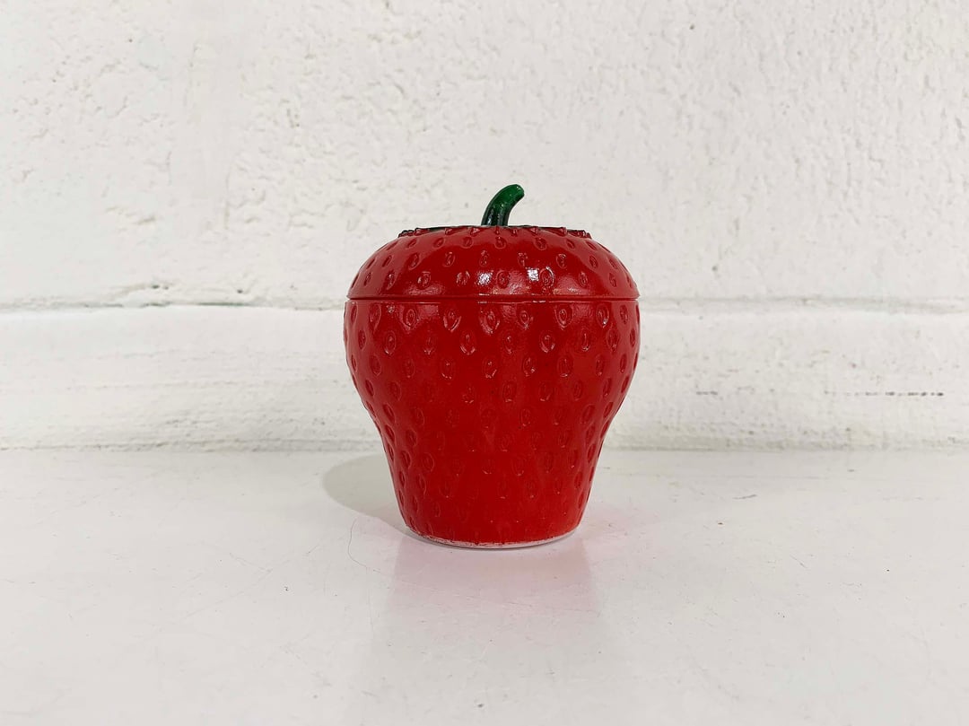 Vintage Hazel Atlas Strawberry Jam Jar Lid Kitchen Canister Mid | Check ...