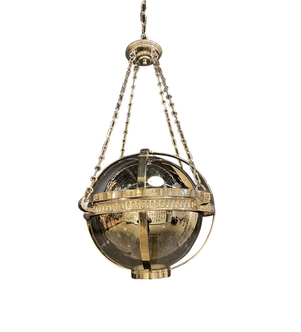 1940s French Nickel Plated Light Fixture | Showplace Antique + Design ...