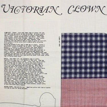 Vintage Victorian Clown Cutout Sewing Pattern | Vintage Craft | Own ...
