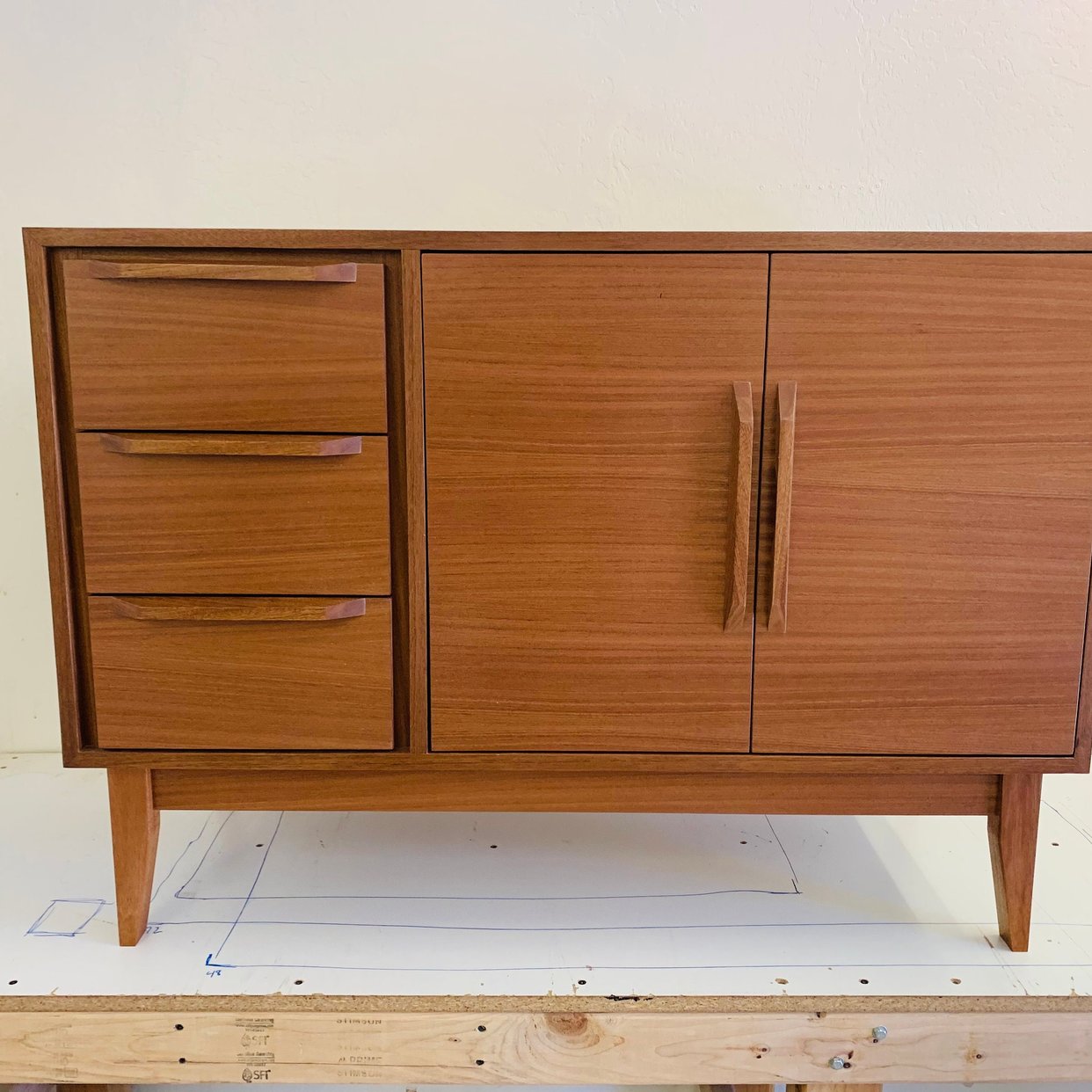 NEW Hand Built Mid Century Style 43" Mahogany 3 drawer / | Draftwood ...