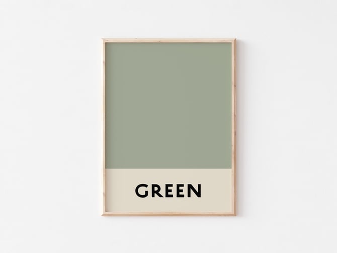 Green color poster, green print, Educational children’s prints ...