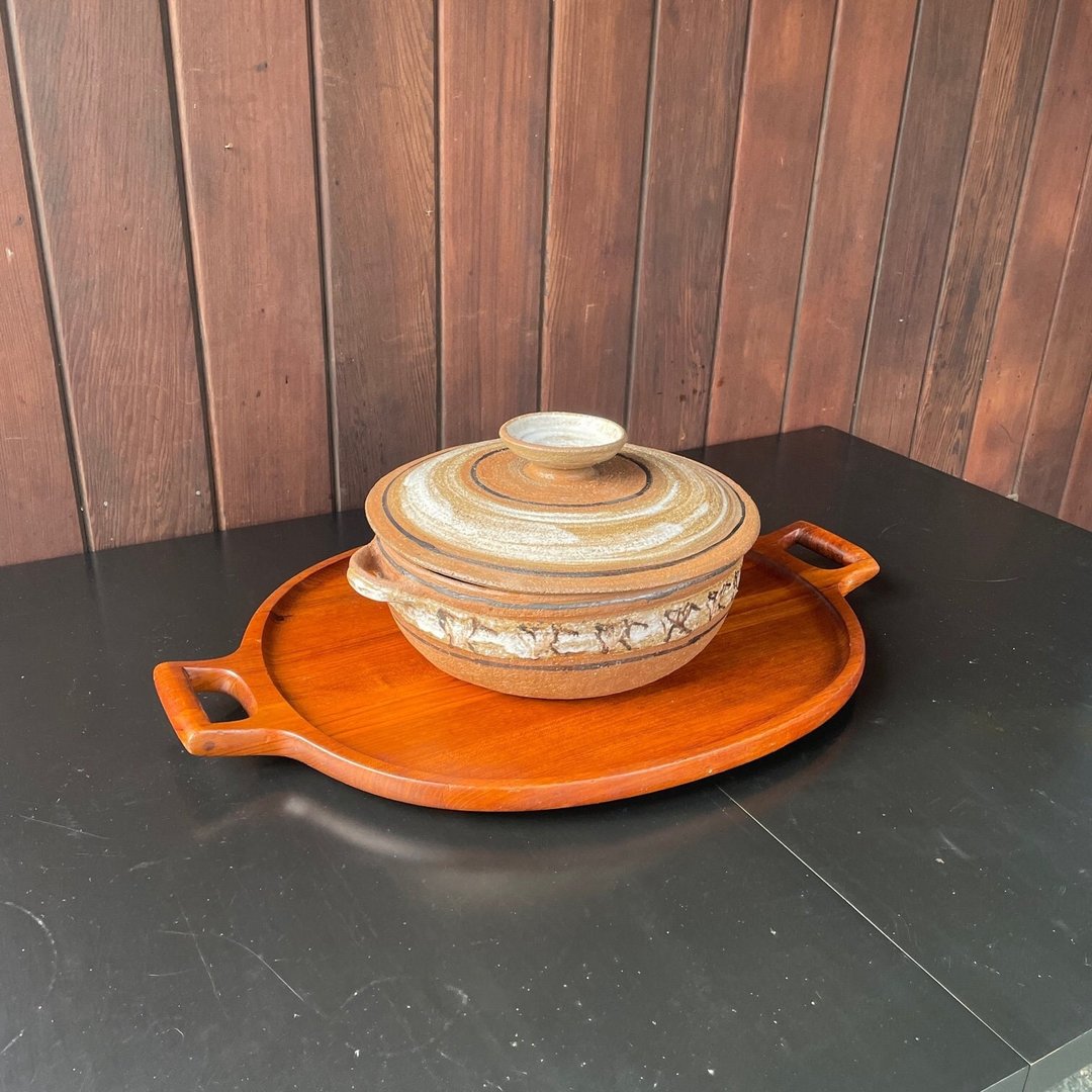 Vintage Sandpiper Grove Pottery Mary Grabill Casserole + Lid Large Mid ...