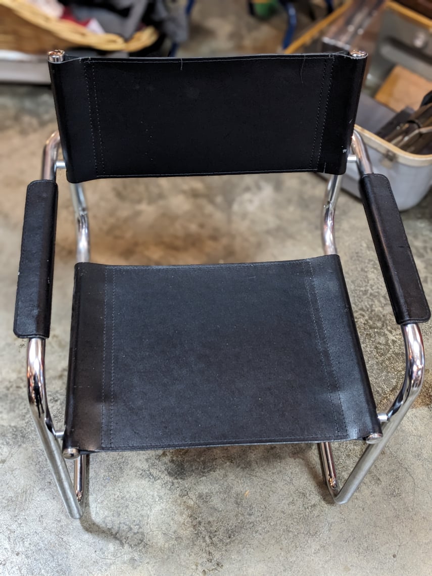 Black Vinyl Cantilever Chair | Earthwise Architectual Salvage (Seattle ...