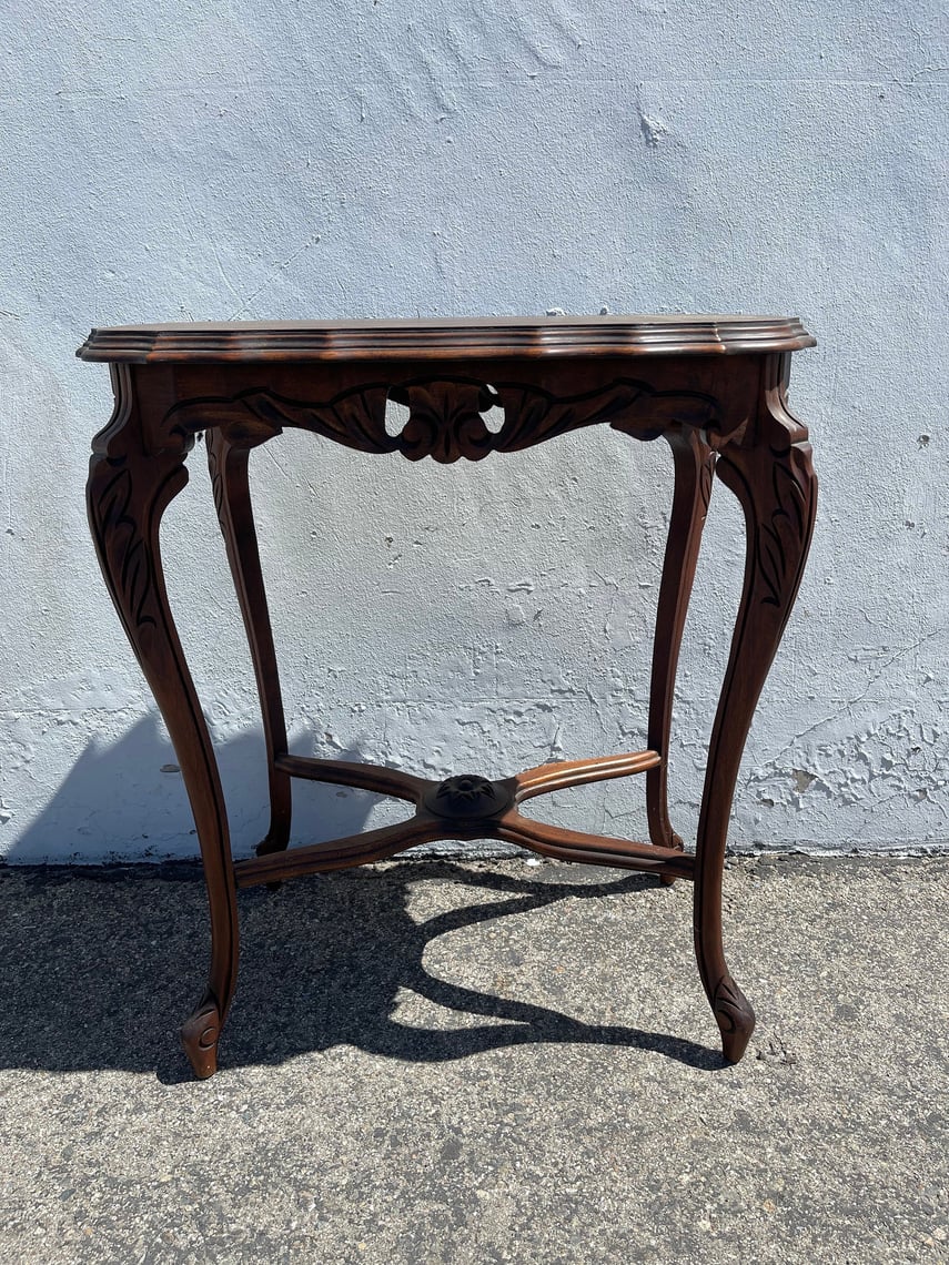 Antique Wood Table Rococo French Provincial Accent Side End Queen ...