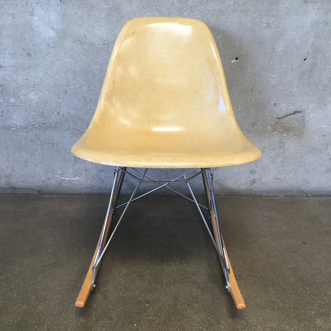 Vintage Herman Miller Eames Yellow Molded Fiberglass Rocking Chair ...