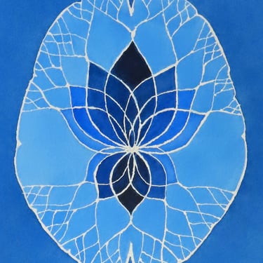 Blue Lotus Brain - original watercolor painting - neuroscience art ...