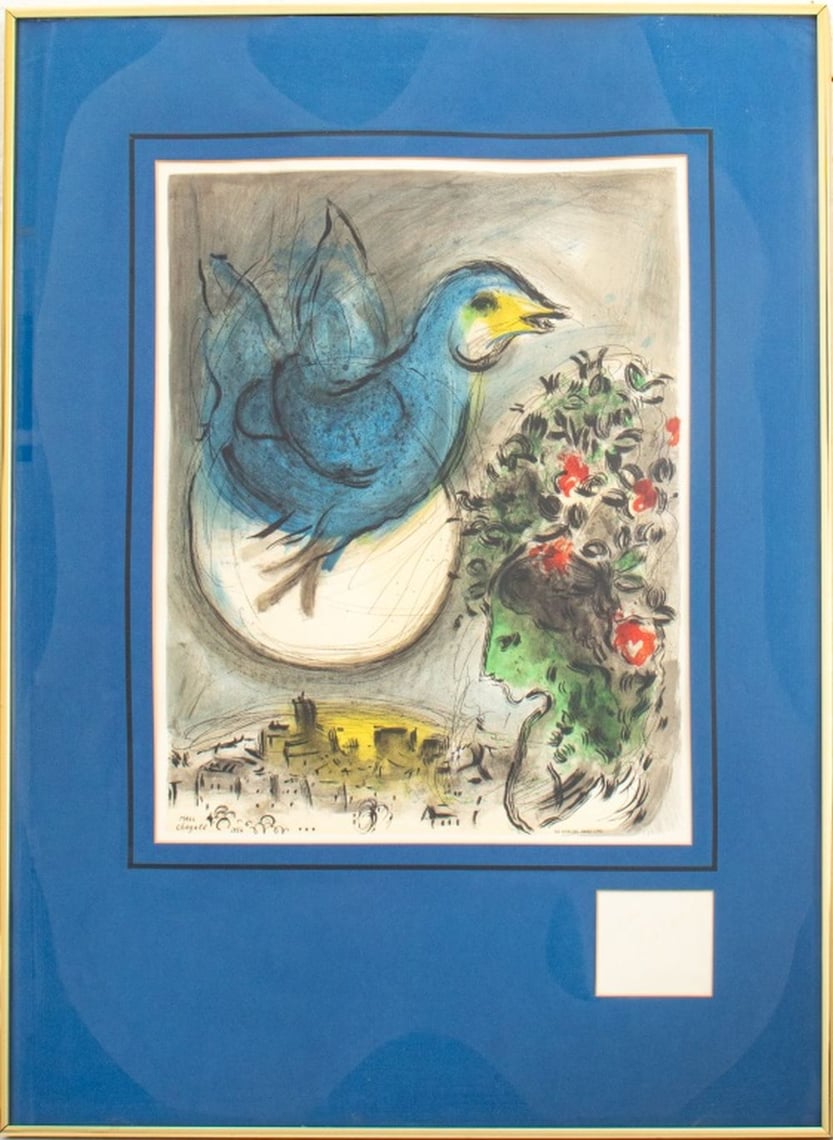 Marc Chagall "Blue Bird" Lithograph, 1968 | Showplace Antique + Design ...