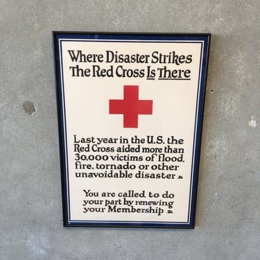 Vintage Red Cross Poster "Where Disaster Strikes" | Urban Americana ...