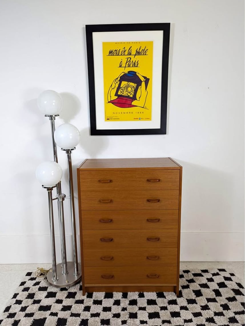 Mid Century Danish Modern 6 Drawer Teak Highboy / Lingerie Chest ...