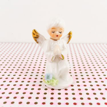 Vintage Miniature Porcelain Angel with Wings, Small White | Pebble ...