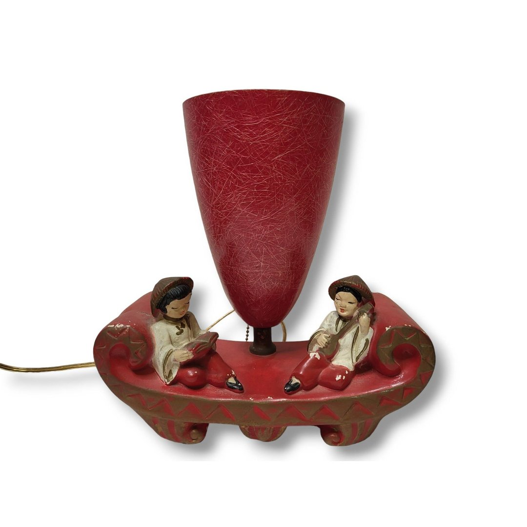 Vintage Asian TV Lamp, Mid Century Modern, Metro Ware Chalkware | A ...