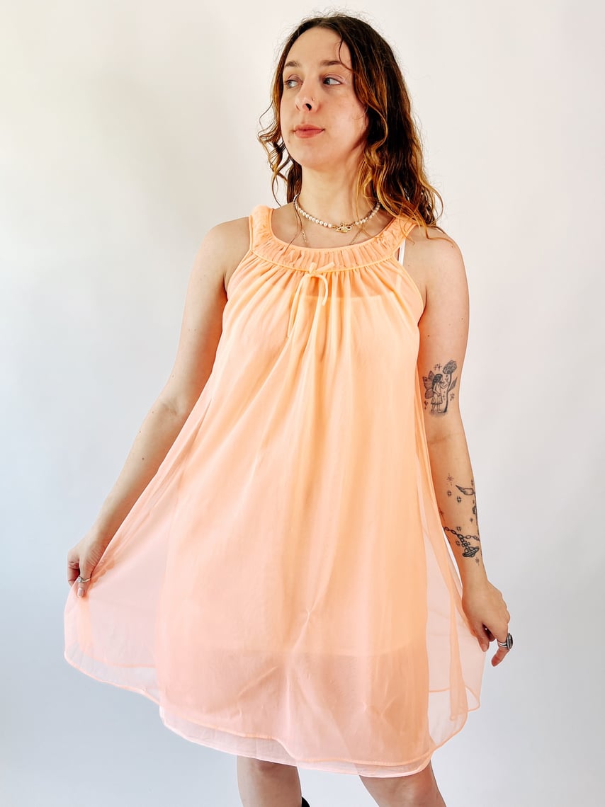 Mid-Century Peach Mini Nightie | Prototype Vintage | Austin, TX
