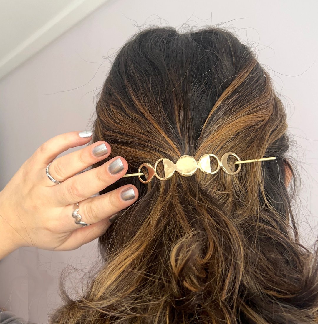 Moon Phase Hair Slide Hair Pin Bun Pin Handmade Lunar | Rachel Pfeffer ...