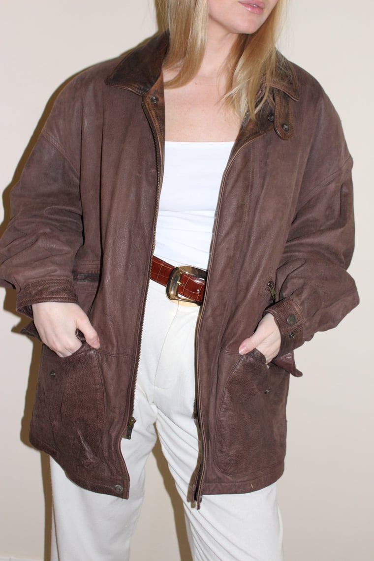 Beautiful Vintage Flannel Lined Leather Jacket | Na Nin | Richmond, VA