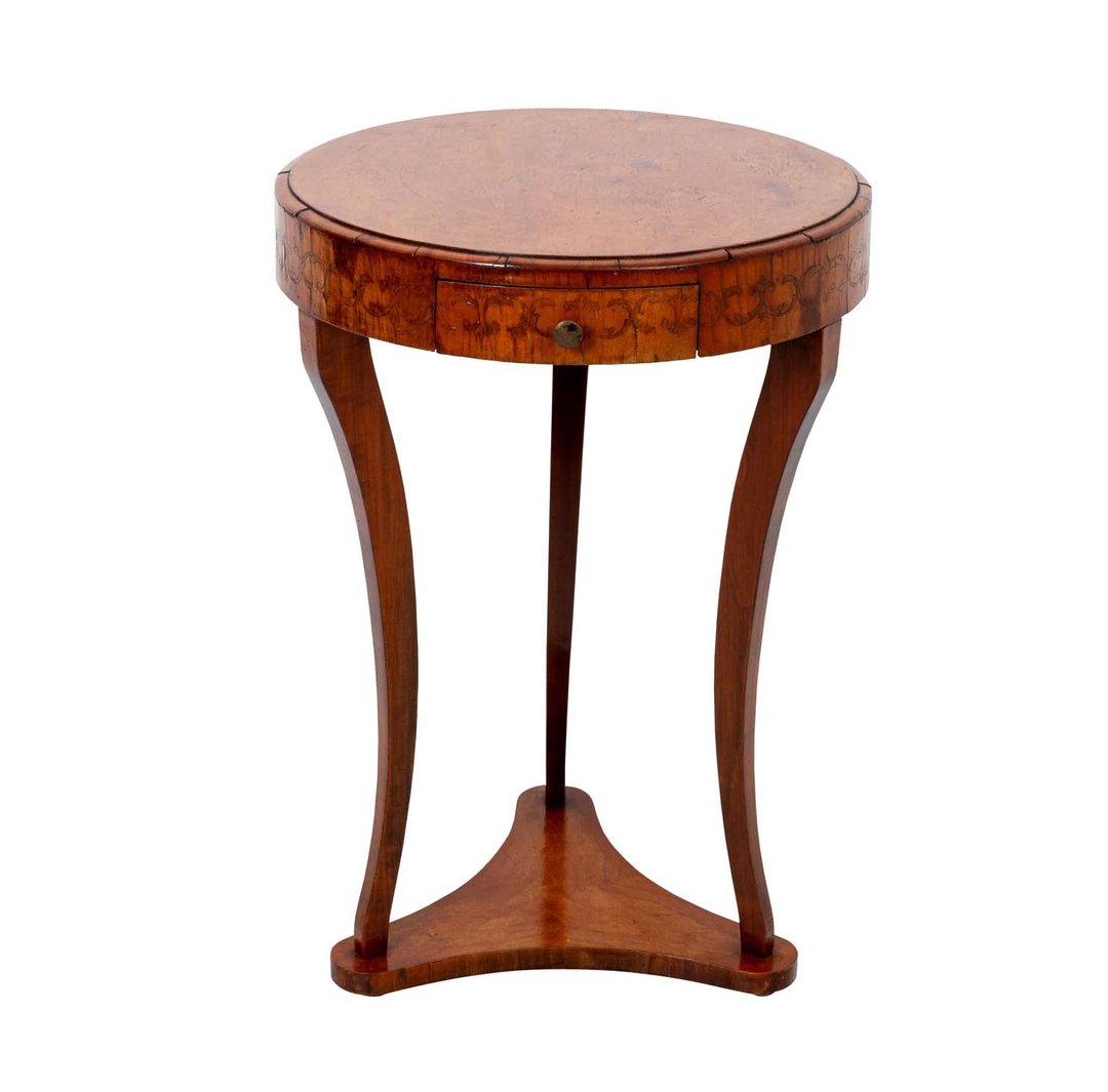 Round Inlay Biedermeier Style Table | The Antique and Artisan Gallery ...