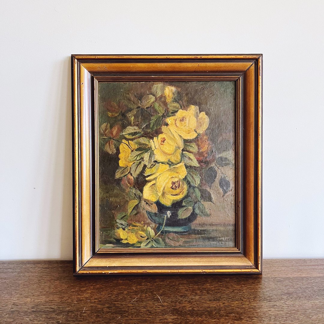 Vintage Original Floral Oil Painting by Ora Saunders 1945 | The ...