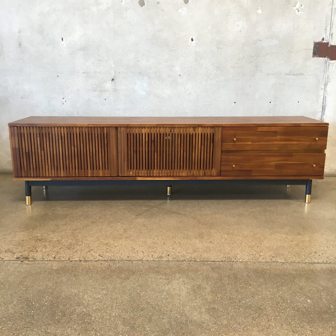 Soho Acacia Wood Low TV Console | Urban Americana | Long Beach, CA