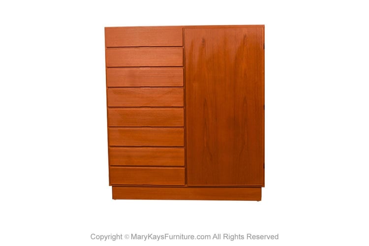 Danish Teak MidCentury Tall Dresser Armoire Dresser Wardrobe for Uldum ...