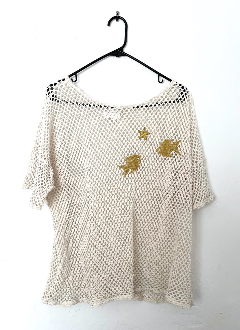 Under The Sea Vintage 80s Sheer Mesh-Style Top | Total Recall Vintage ...